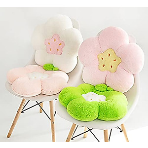 HXIYAN Flower Shaped Pillow Super Soft Cushion Plush Waist Cushion Flower Floor Cushion Lovely Room Decoration and Plush Pillow (19.6in*16.5in, White)