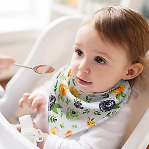 Little Tots Baby Bandana Drool Bibs for Boys, Girls, Baby Unisex Cotton Bibs 10 Pack Soft and Absorbent (Magical ocean)