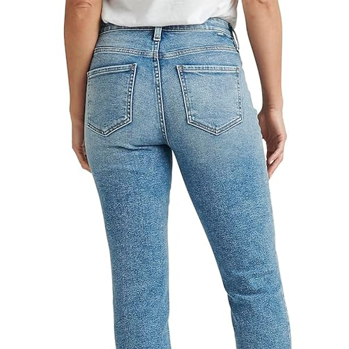 JAG Jeans Women's Petite Carter Mid Rise Girlfriend Jeans, Del Mar, 8 Petite