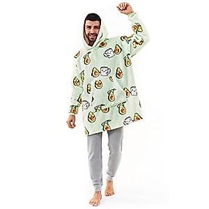 FEDERI Oversized Turkish Sherpa Fabric Wearable Blanket Hoodie | Plush Fleecee Sweatshirt for Men and Women|One Size Fits All (Avocado, Standard Oversized)
