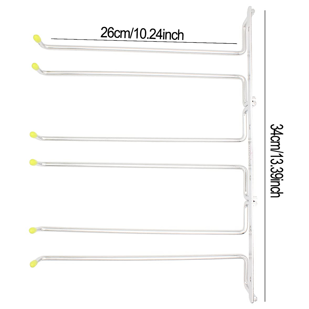 XIAOYU 304 Stainless Steel Stemware Rack, Wine Glasses Racks, Wall Mounted, Under Cabinet Wine Glass Holder Hanger for Shelf Kitchen or Bar, 10.24 Inch, 3 Rows