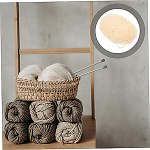 IMIKEYA 50g Milk Cotton Yarn Skeins, Cotton Chunky Hand- Woven Crochet Knitting Wool Yarn Warm Yarn for DIY Adults and KidsCrocheting Sweaters Hats Scarves (Beige Yellow)