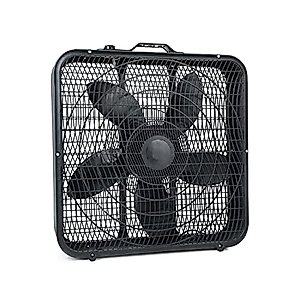 Simple Deluxe 20” Box Fan, 3-Speed Cooling Table Fan with Aerodynamic Shaped Fan Blades, Convenient Carry Handle and Safety Grills, For Home Office Color: White,Black