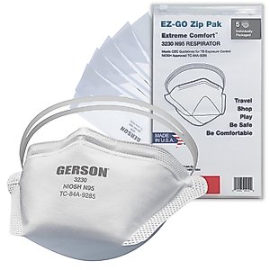 GERSON Pouch Respirator Face Masks - White Respirator Masks for Adults, 3230 Series