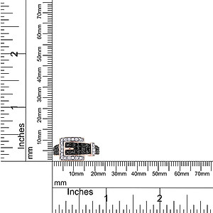 1/4 Carat Black & White Natural Diamond Anniversary Belt Buckle Ring In 14k Rose Gold Over Sterling Silver (0.25 Cttw) Ring Size-7.5