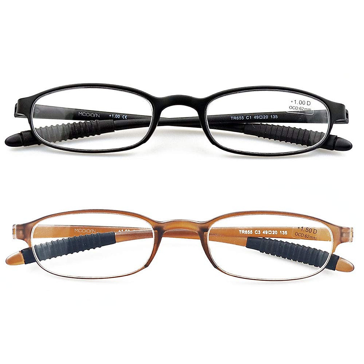 Mcoorn Lightweight Reading Glasses,Flexible(Memory Plastic) Readers, Men and Women