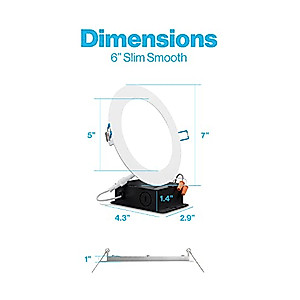 Sunco Lighting 24 Pack 6 Inch Ultra Thin LED Recessed Ceiling Lights Slim, 6000K Daylight Deluxe, Dimmable 14W=100W, Smooth Trim, Canless Wafer Thin with Junction Box
