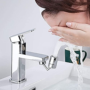 720 Degree Faucet Extender 720° Swivel Sink Female Faucet Aerator with Male Adapter, Faucet Sprayer Attachment Can be Used as Eyewash Station, 55/64”-27UNS Female Swivel Faucet Aerator