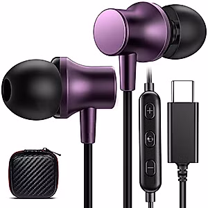 USB C Headphone, COOYA USB Type C Earphones Wired Earbuds for Pixel 7 6a 6 Pro Magnetic Noise Canceling in-Ear Headset with Mic for iPad Pro Samsung Galaxy S23 S22 Ultra S21 S20 Z Flip 4 A53 Oneplus 9