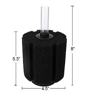 AQUAPAPA Bio Sponge Filter for Betta Fry Aquarium Fish Tank Up to 60 Gal ea. 3-Pack (L)