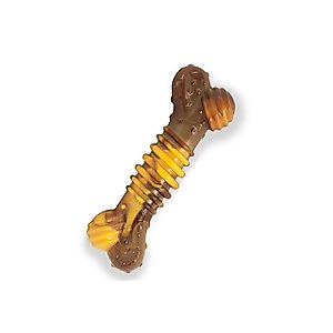 Nylabone Power Chew Flavor Frenzy Dental Bone Chew Toy for Dogs, Indestructible Chew Toys for Aggressive Chewers, Philly Cheesesteak Flavor, Small/Regular - Up to 25 Ibs. (1 Count)