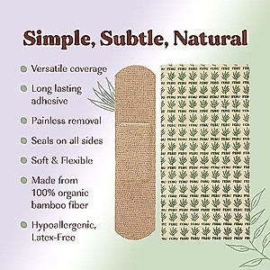 FEBU Eco-Friendly Organic Bamboo Fabric Bandages for Sensitive Skin | PFAS Free Flexible Latex Free Bandages | Natural Hypoallergenic Bandages for Scrapes, Cuts & First Aid | 75 Count Variety Pack