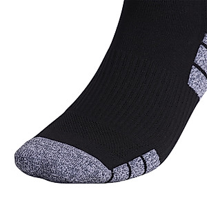 adidas 3-Stripe Hoop Soccer Socks (1-Pair) with Arch Compression for a Secure fit, Black/White, Small