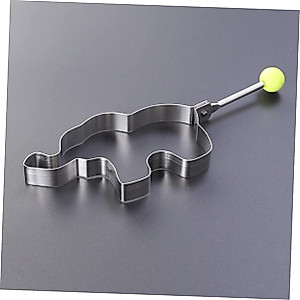 DECHOUS Fritter Mold Fried Egg Molds Stainless Steel Cooking Tools Elephant Shaped Egg Mold Pancakes Eggs Pancake Ring Mold Egg Shaper Stainless Steel Egg Form Egg Frying Mold Heart-shaped