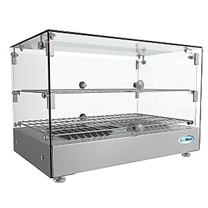 KoolMore - HDC-1.7C 22" Self Service 2 Shelf Commercial Countertop Food Warmer Display Case - 1.7. cu ft, Silver
