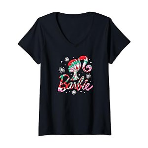 Barbie - Barbie Holiday Tie Dye Logo V-Neck T-Shirt