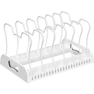 Simple Houseware 7 Compartments Adjustable Pan Organizer, White