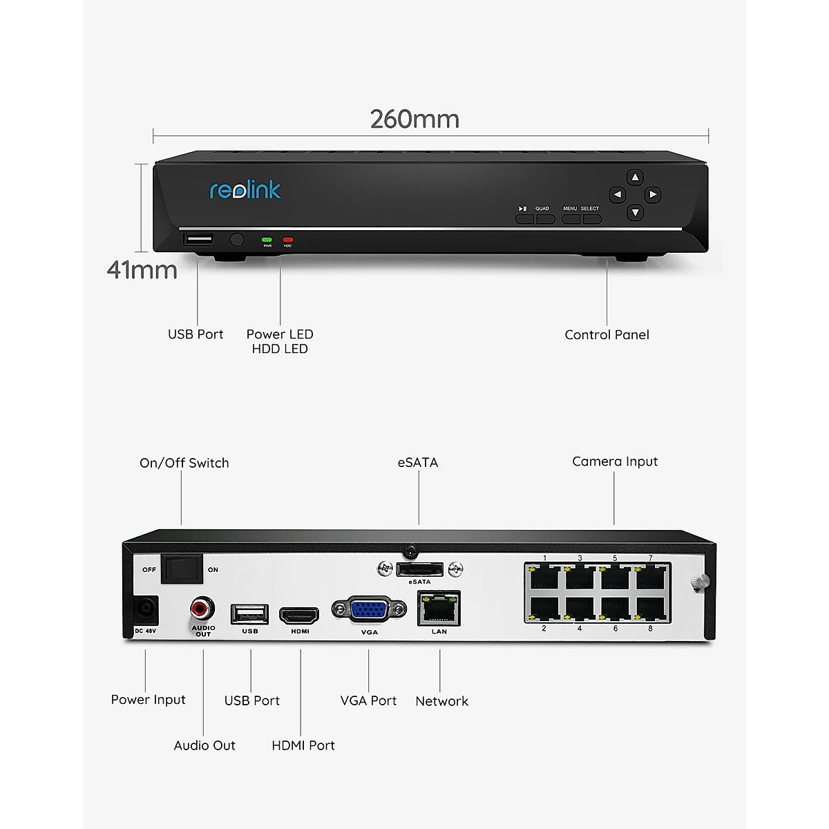 Reolink Wireless Security Camera System, 5MP, 2.4/5GHz WiFi, 5X Optical Zoom, Color Night Vision, 4 pcs RLC-511WA Bundle with 8CH NVR (2TB HDD Pre-Installed)