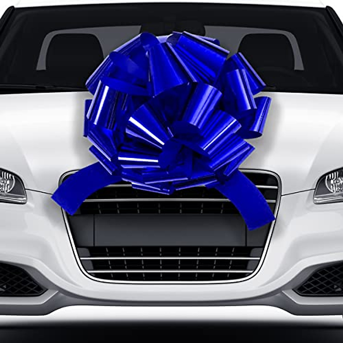 Insta Bows 18 Inch Giant Car Bow Blue Large Gift Bow 18" Metallic Blue Giant Bow for Car Instant Big Bow for Toy Car Or Extra Large Christmas Gift Instabow Big Blue Bow