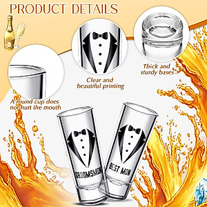 Didaey 12 Pcs Groomsmen Shot Glasses and Beer Bottle Opener Set Include 6 Best Man Groomsmen Shot Glasses and 6 Bottle Opener Bulk Groomsmen Gifts Groomsman Proposal Gifts for Wedding Favor (Simple)