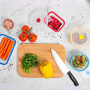 ECOBERI Collapsible Food Storage Containers with Airtight Lids, BPA-Free Silicone, Microwave and Dishwasher Safe, Space Saving, Stackable, Portable, Set of 4