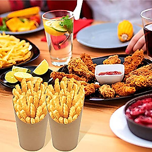 50 Pcs 14 Ounce French Fries Box, Disposable French Fries Cups for Baking Cakes Popcorn Ice Cream