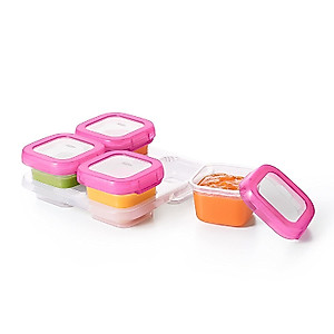OXO Tot Baby Blocks Freezer Storage Containers, Pink, Set of 10