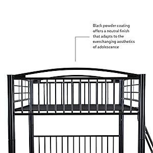 Powell Heavy Metal Bunk Bed, Full-Over-Full, Black