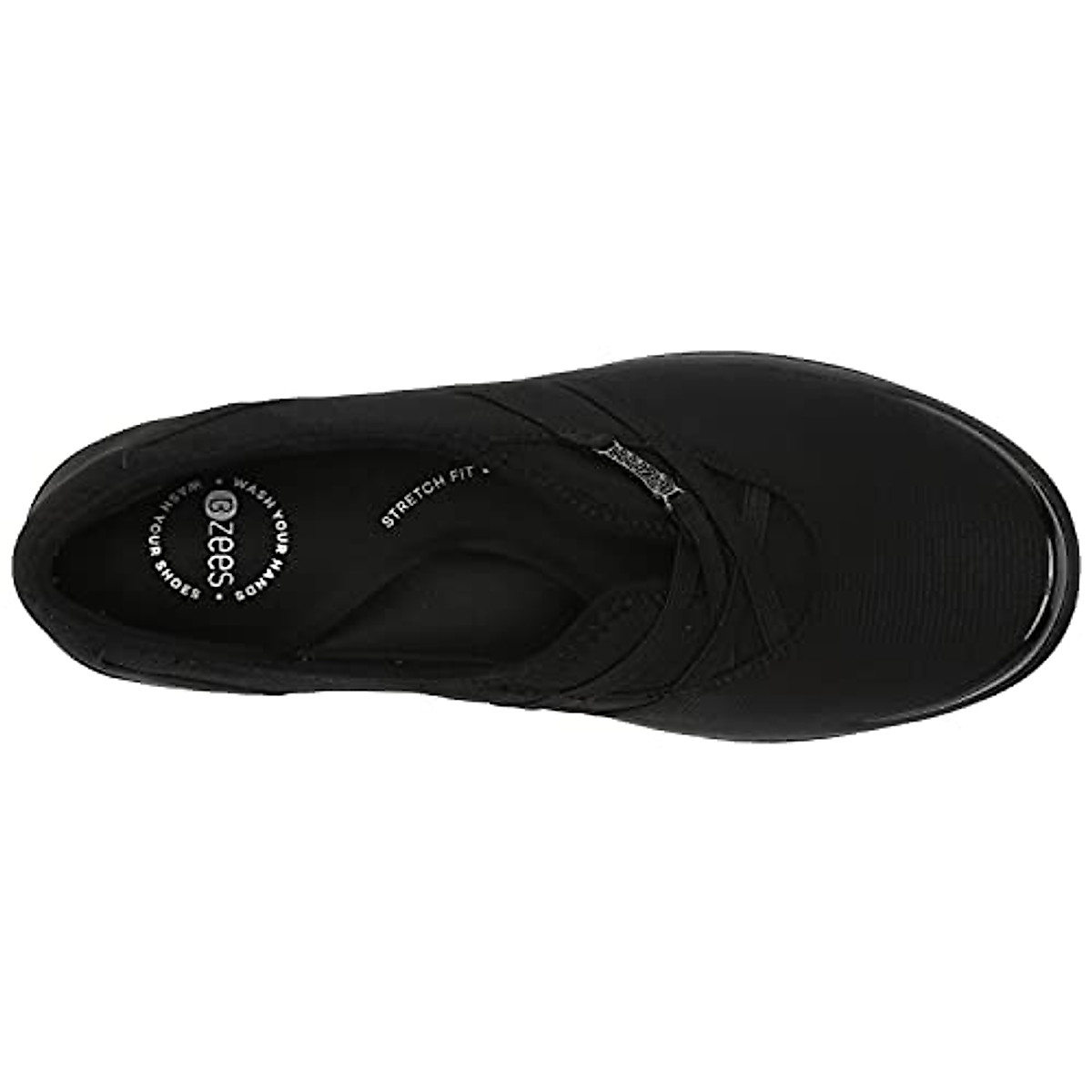 BZees Womens Niche II Ballet Flat Black Metallic 6 M