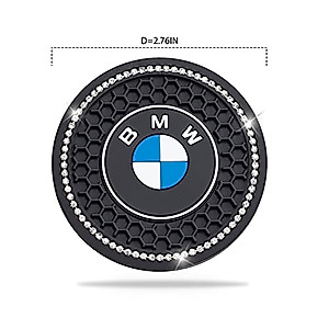 AOKADUTE Car Cup Holder Coaster Compatible with BMW M 1 3 5 6 Series X1 X3 X7 X5 X6 Z4 7 Series Recessed Silicone Non-Slip Drink Coaster Car Interior Accessories 2.76 Inch 2 Pieces