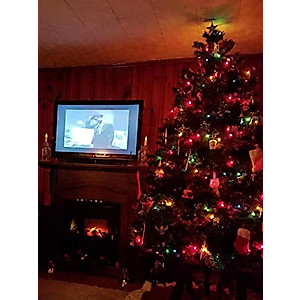 Fireplace Lanterns Decorative Flameless Portable Led Lantern Battery Operated and USB Operated 6 Hours Timer Included Indoor/Outdoor(No Heater Function Black Rectangle Size:11x4.7x8 Inch)