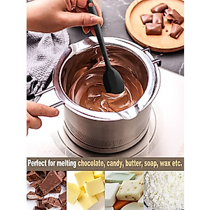 Double Boiler Pot Set, 1200ML Double Boiler, 2800ML Stainless Steel Pot with Silicone Spatula for Melting Chocolate,Candy, Soap, Wax, Candle Making