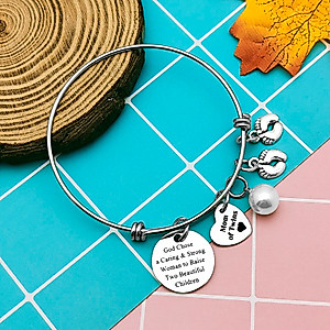 Heigebi Twin Mom Gift Mom Bracelets Twins Jewelry Gift New Mom Gift Mommy to Be Gift Announcement Gift for Wife from Husband New Mom Bracelets Mom Gift Mother's Day Gift Birthday Gift