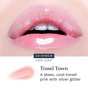 City Beauty City Lips Plumping Lip Gloss Tinsel Town - High-Shine Gloss for Fuller, Younger-Looking Lips | Hydrating & Smoothing Lip Treatment Hyaluronic Acid