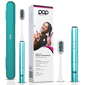 Go Plus Sonic Toothbrushes for Adults w/Electric Toothbrush Case (Teal) - Electric Toothbrush for Adults & Kids - Sonic Toothbrush w/ 2 Speeds - 18000-24000 Vibrations Per Minute