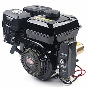 CNCEST 7.5 HP 212CC Gas Engine with Electric Start 4-Stroke Horizontal Shaft Motor for Go Karts Mini Bikes Small Equipment 5/16"-24 Drilled Tapped Shaft Heavy Duty Performance Easy Installation
