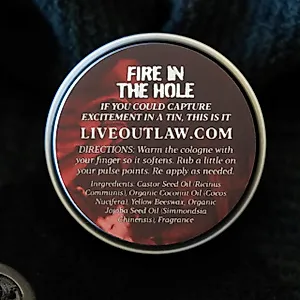 Fire in the Hole Campfire-Scented Solid Cologne - Campfire, Gunpowder, Sagebrush, and Whiskey Scent - Men’s or Women’s Cologne - By Outlaw