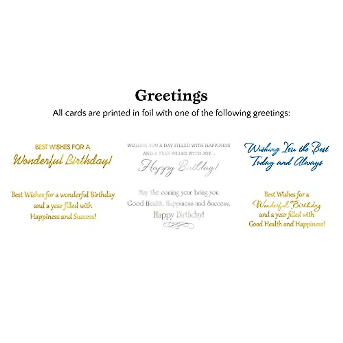 The Gallery Collection - Birthday Cards Assortment Box (35 Cards), Foil & Embossing (Birthday Formal)