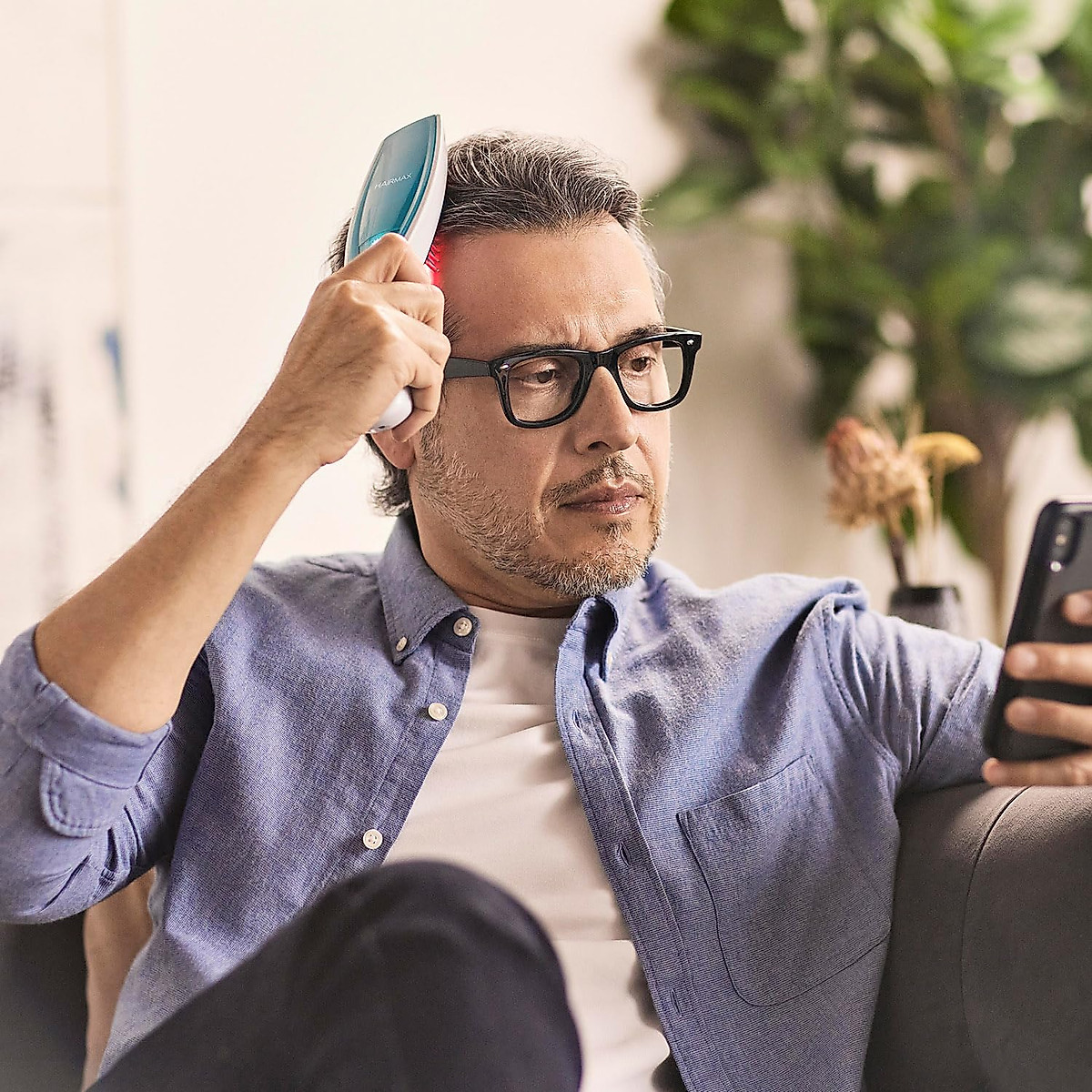 Hairmax Ultima 12 LaserComb - (FDA Cleared) Laser Hair Regrowth Treatment Device for Men & Women - Reverses Thinning Hair Loss - Red Light Therapy to Stimulate Hair Growth - Cordless Design