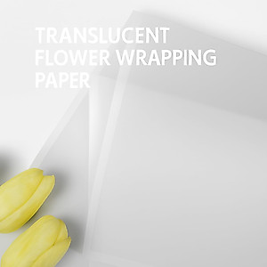 Frosted Flower Wrapping Paper White Lines Gift Packaging Florist Bouquet Supplies 20 Counts (White)