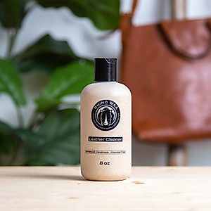 Rhino Wax - Leather Cleaner (8 oz) - Premium Leather Cleaner for Furniture, Handbags, Shoes, Boot and Car Seat Cleaner - Apply Before Using Leather Oil or Conditioner - 100% Natural
