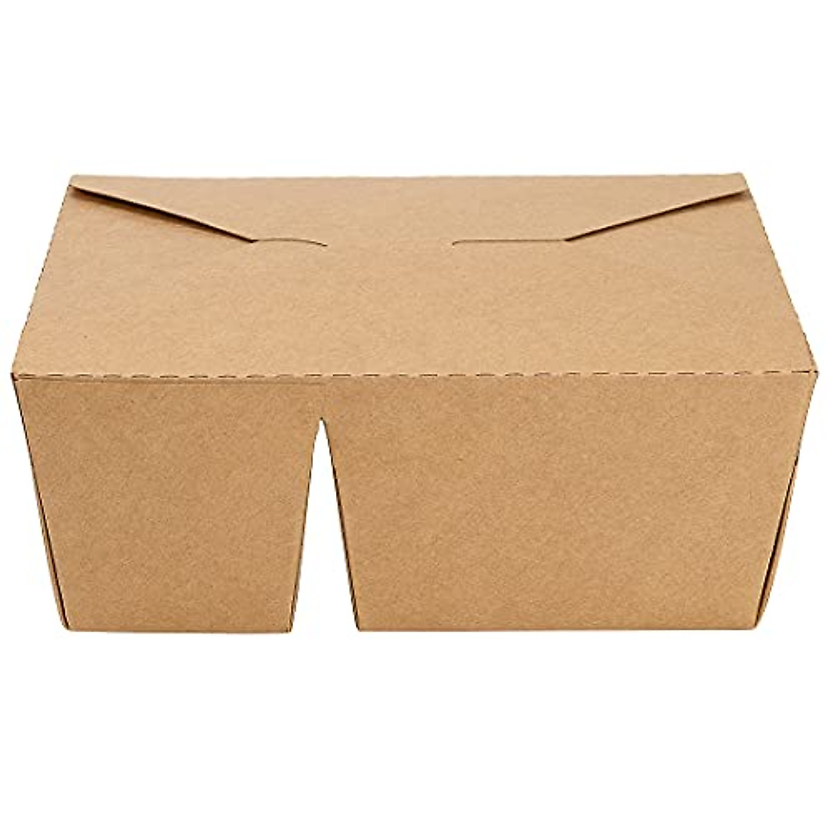 Restaurantware Bio Tek 47 oz Rectangle Kraft Paper #3 Bio Box Take Out Container - 2-Compartment - 6 1/2" x 5 1/4" x 2 1/2" - 200 count box