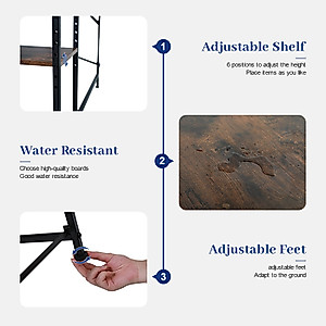 Reyade L-Shaped Desk, 57'' Coner Desk, Large Computer Desk, Gaming Desk, Home Office Writing Desk with Storage Shelves, Reversible PC Workstation Laptop Table, Rustic Oak