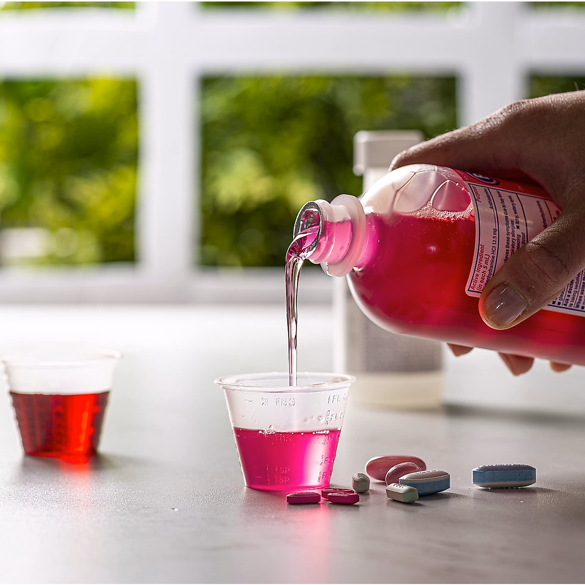 Care Plus (100 Count 1oz) Disposable Medicine Cups with Embossed Measurements Marking, for liquid and dry medication