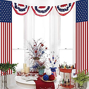 STMK 9 Pcs 3 Inch Wicker Balls Decorations, 4th of July Rattan Balls Decorative for Home Decor DIY Vase Bowl Filler Ornament Baby Room Nursery Décor Wedding Table Decoration (Red, White, Blue)