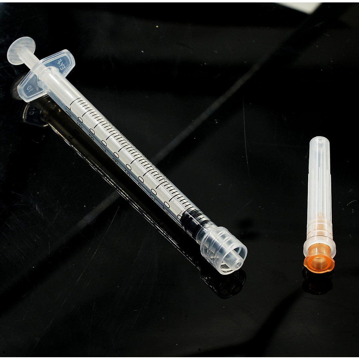 15Pack 1ml/cc Plastic Sterile Syringes with 25Ga and Cap, for Scientific Labs, Industrial Adhesives, Individually Package