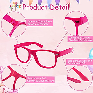 SUNOVELTIES 12 Pack Kids NO LENS Ultralight Square Costume Frame Glasses Neon Color Party Favors for Boys Girls Daily Outfit Accessories