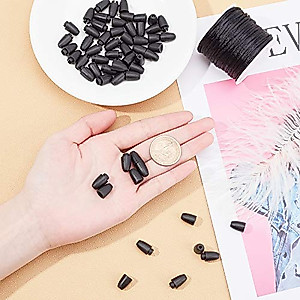 PH PandaHall Breakaway Clasp for Lanyard, 30 Set Black 24mm Plastic Barrel Connectors Safety Clasps with 10m 2mm Nylon Lanyard String Cords for Necklaces Bracelets Lanyards Jewelry DIY Craft Making