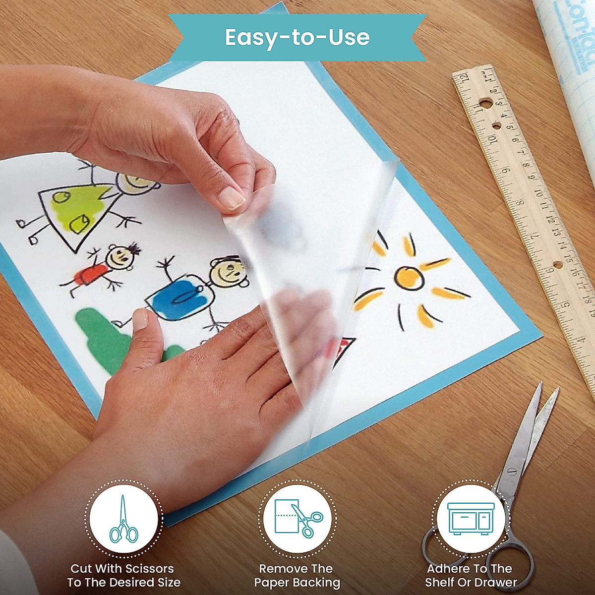 Con-Tact Brand - 60F-C9AC16-06 Creative Covering Self-Adhesive Semi-Transparent Privacy Film Protective Vinyl and Shelf Liner, 18" x 60', Clear Matte