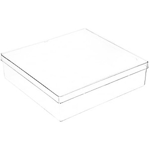 Pioneer Plastics 062C Clear Square Plastic Container, 5.25" W x 5" D x 1.375" H, Pack of 12